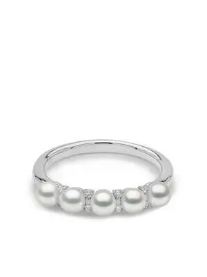 Yoko London 18kt White Gold Akoya Pearl And Diamond Ring - Silver