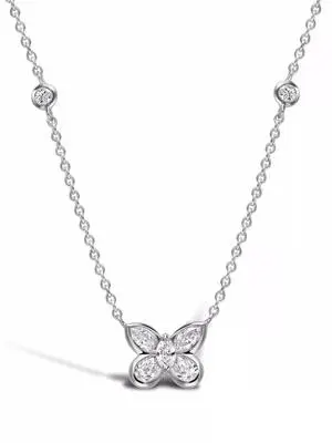 PRAGNELL 18kt White Gold Butterfly Diamond Pendant Necklace - Silver