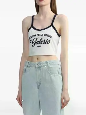 MUSIUM DIV. Logo-embroidered Cropped Tank Top