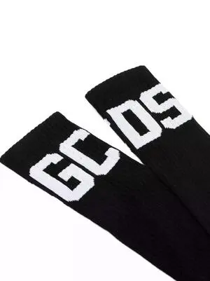 Gcds Logo-jacquard Ribbed Knee High Socks