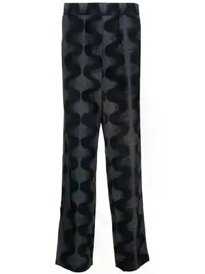 Alexander McQueen Abstract-print Straight-leg Trousers - Black