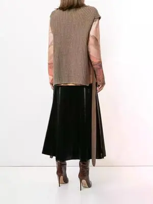 Goen.j Side-tie Knitted Top - Brown