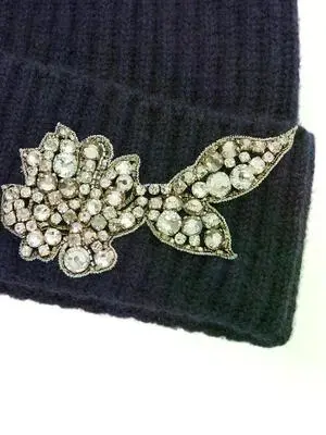 Erdem Crystal-embellished Ribbed-knit Beanie