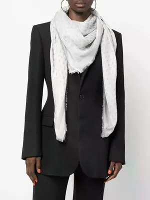 Emporio Armani Monogram Frayed Scarf