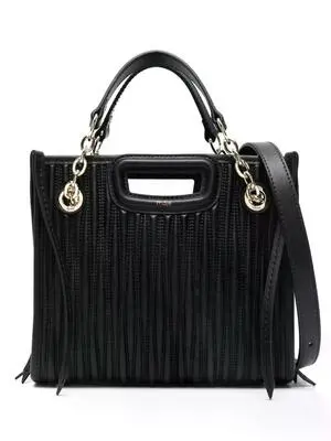 Maje Mini Quilted Leather Tote Bag - Black