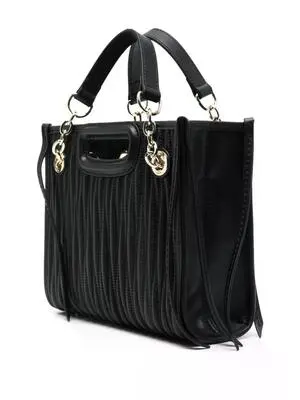Maje Mini Quilted Leather Tote Bag - Black