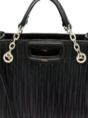Maje Mini Quilted Leather Tote Bag - Black