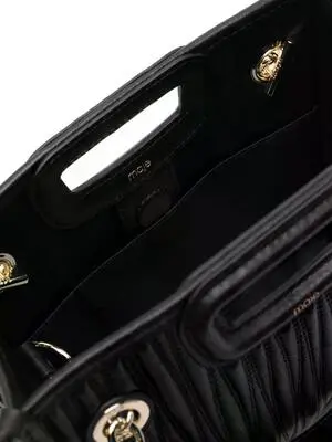 Maje Mini Quilted Leather Tote Bag - Black