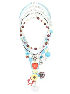 AMIR SLAMA Five-strand Charm Necklace - Blue
