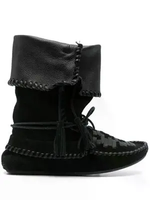 Isabel Marant Étoile Winki Boots In Braided And Suede Leather - Black