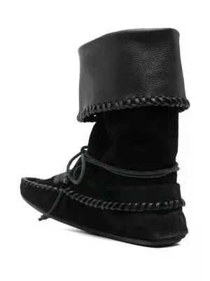 Isabel Marant Étoile Winki Boots In Braided And Suede Leather - Black