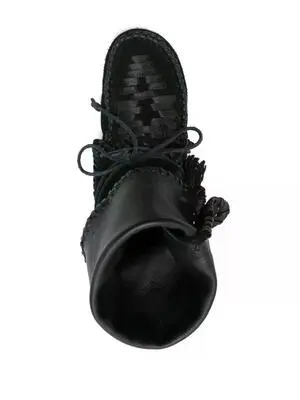 Isabel Marant Étoile Winki Boots In Braided And Suede Leather - Black