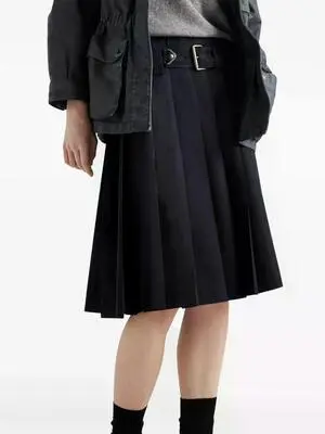 Prada Belted Pleated Skirt