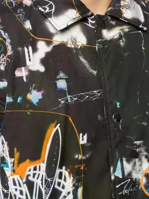 Comme Des Garçons Abstract Print Shirt Jacket - Black
