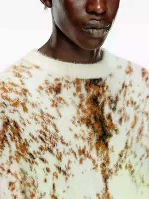 DIESEL® Brushed Pullover With All-over Speckled Detailing - Neutrals