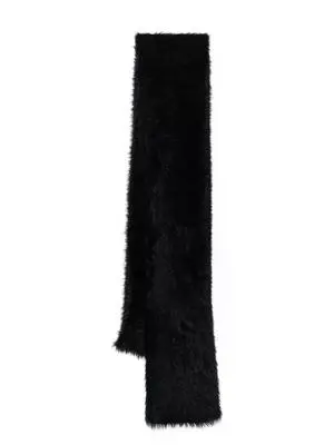 MARINE SERRE Crescent Moon-embroidered Scarf - Black