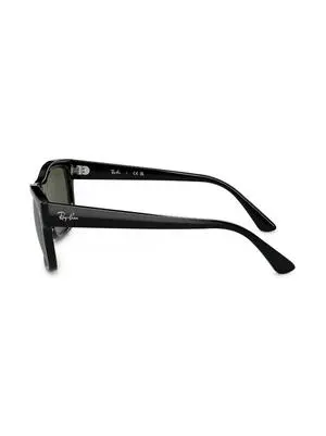 Ray-ban Logo-plaque Square-frame Sunglasses - Black