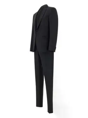 Corneliani Satin-trim Three-piece Suit - Black