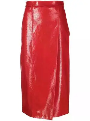 Gucci Crocodile-effect Lambskin Pencil Skirt