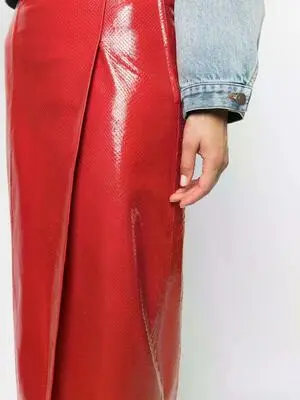 Gucci Crocodile-effect Lambskin Pencil Skirt