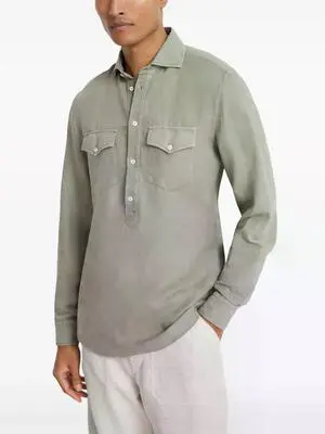 Brunello Cucinelli Spread-collar Long-sleeve Shirt