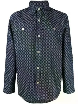Balmain Monogram-jacquard Denim Shirt