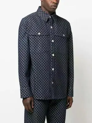 Balmain Monogram-jacquard Denim Shirt