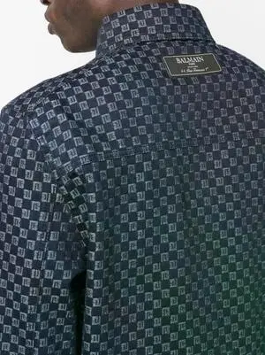 Balmain Monogram-jacquard Denim Shirt