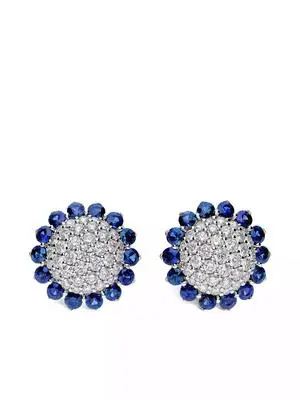 LEO PIZZO 18k White Gold Diamond And Sapphire Earrings - Silver
