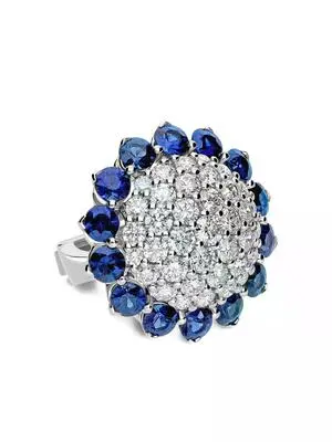 LEO PIZZO 18k White Gold Diamond And Sapphire Earrings