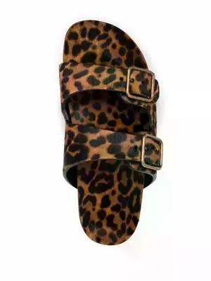 Saint Laurent Leopard-print Buckle Sandals