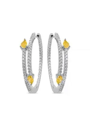 JUWELINA PARIS Starlight Oval Hoop Earrings - Silver