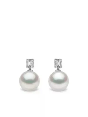 Yoko London 18kt White Gold Starlight South Sea Pearl And Diamond Earrings - Silver