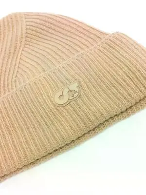 ALPHA TAURI Logo-patch Ribbed-knit Beanie