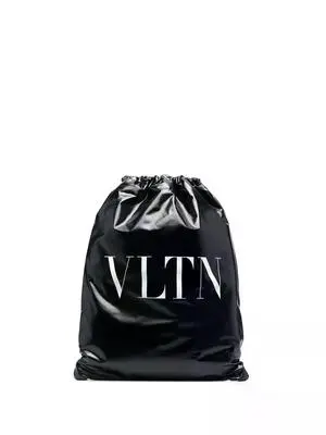 Valentino Garavani Vltn Patent Leather Backpack - Black