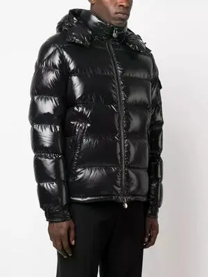 Moncler Maya Zip-up Padded Hooded Jacket - Black