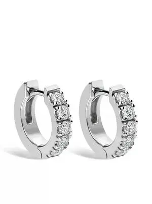 LEO PIZZO 18kt White Gold Diamond Hoop Earrings - Silver