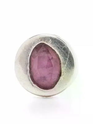 PARTS OF FOUR Ruby Stud Earring - Silver