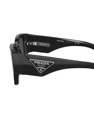 Prada Logo-arm Detail Sunglasses - Black