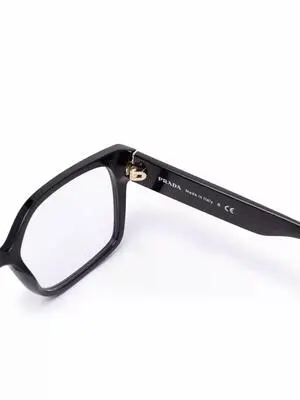 Prada Polished-effect Square-frame Glasses