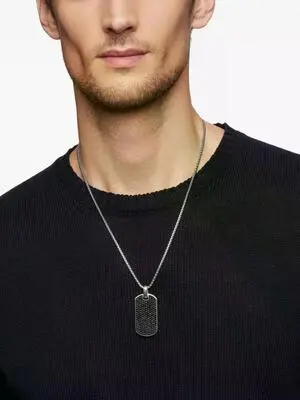 David Yurman Sterling Silver Chevron Diamond Tag