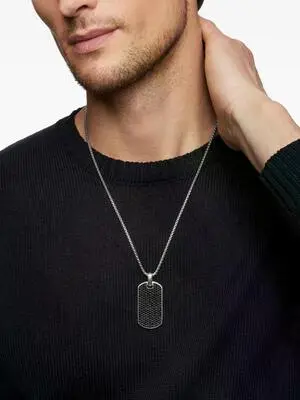 David Yurman Sterling Silver Chevron Diamond Tag