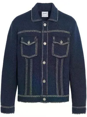 BARRIE Knitted Denim Jacket - Blue
