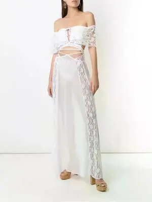 AMIR SLAMA Lace Short Sleeve Bodysuit