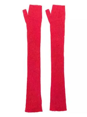 BARRIE Cashmere Fingerless Gloves - Red