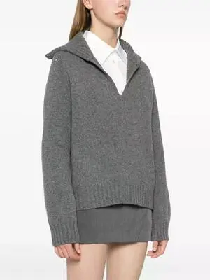 Plan C Mélange Wool-cashmere Sweater - Grey