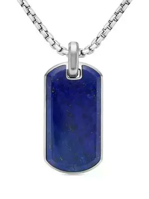 David Yurman Sterling Lapis Lazuli Chevron Tag - Silver