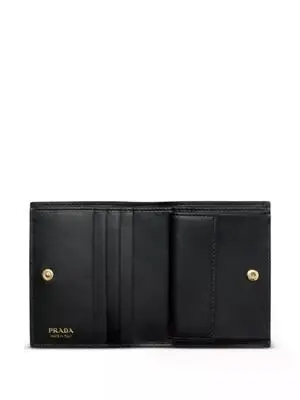 Prada Small Textured Leather Wallet - Black