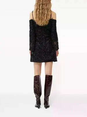 GANNI Off-shoulder Bow-pattern Minidress