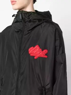 Dsquared2 Chest Logo-patch Hooded Jacket - Black
